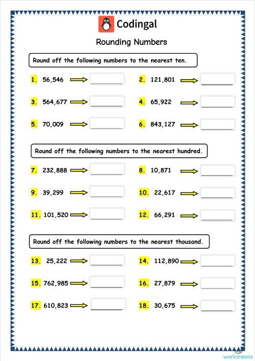 M_G04M03L05_WE01_Rounding Numbers. Interactive worksheet | TopWorksheets