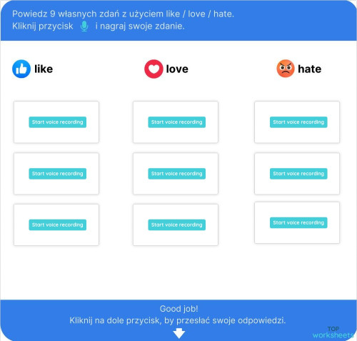 gramar - like love hate - 4. Interactive worksheet | TopWorksheets