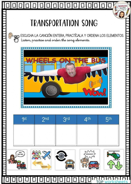 Transportation song. Interactive worksheet | TopWorksheets