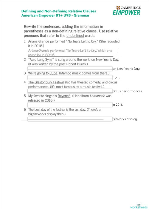 American Empower B1+ U9B - Grammar. Interactive worksheet | TopWorksheets