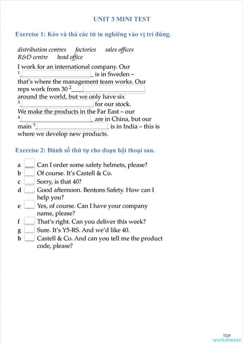 Phytopharma A2_Unit 3_Mini test. Interactive worksheet | TopWorksheets