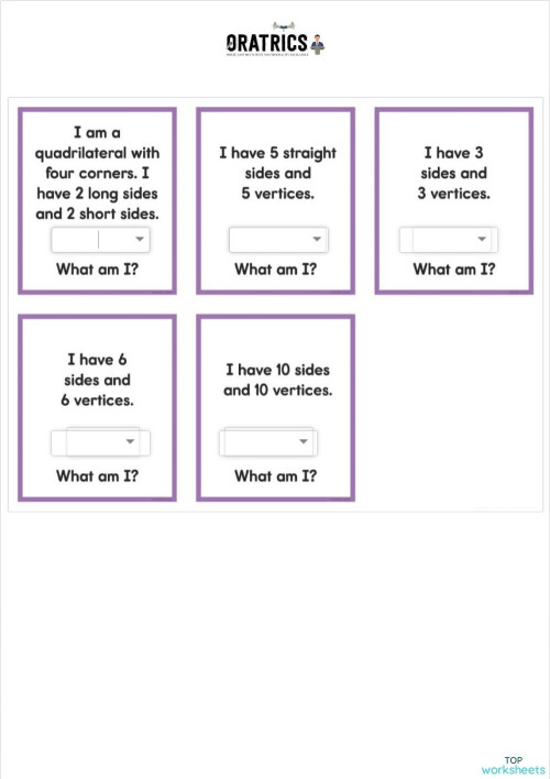 Shapes HHH. Interactive worksheet | TopWorksheets