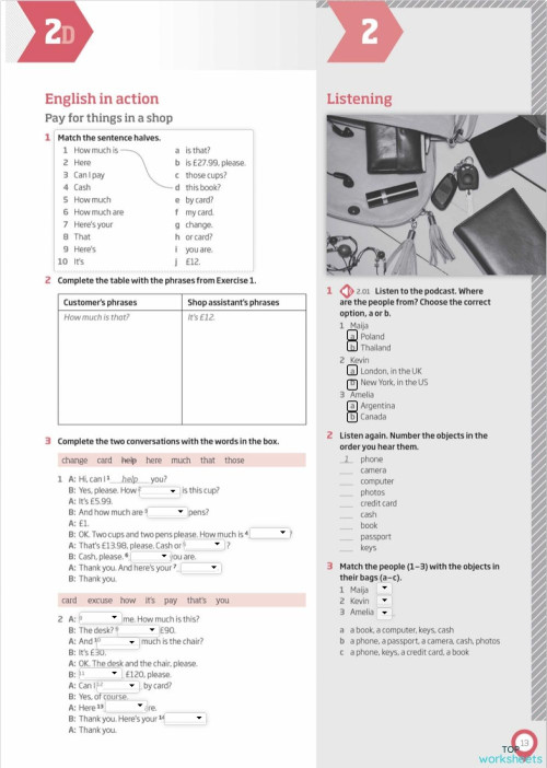 Roadmap a1 unit 2d. Interactive worksheet | TopWorksheets