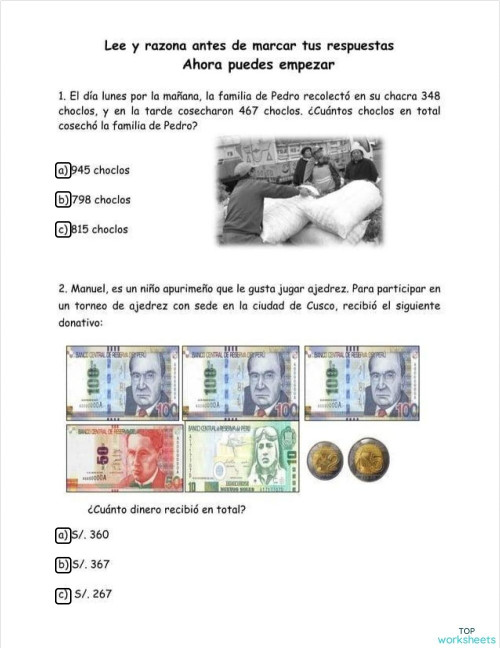 matematica 3er grado. Ficha interactiva | TopWorksheets