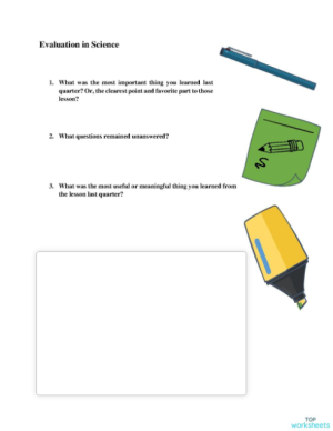 Evaluation in Science. Interactive worksheet | TopWorksheets