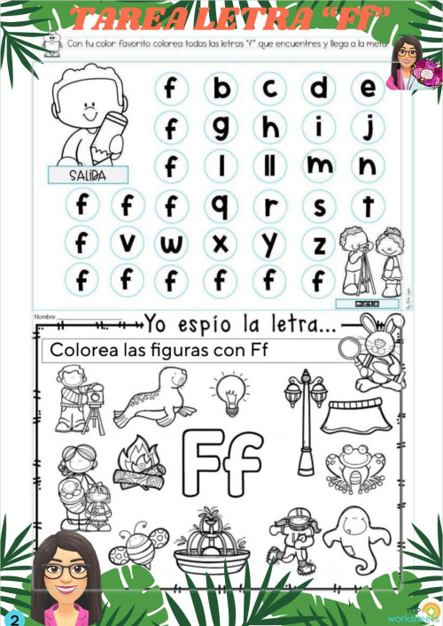 Letra "Ff": fichas interactivas y ejercicios online | TopWorksheets