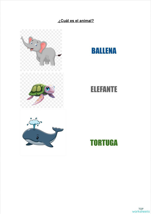 Actividad sobre reconocimiento de animales. Ficha interactiva ...