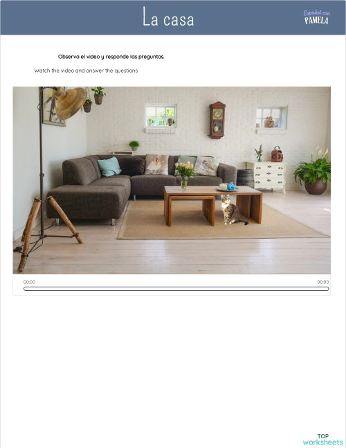 La casa y preposiciones de lugar. Ficha interactiva | TopWorksheets