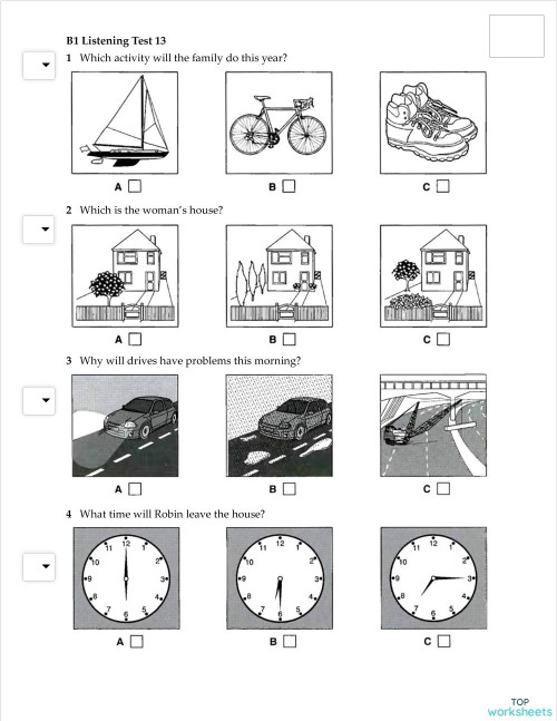 B1 Listening Practice_Test 13_Part 1 2. Interactive worksheet ...