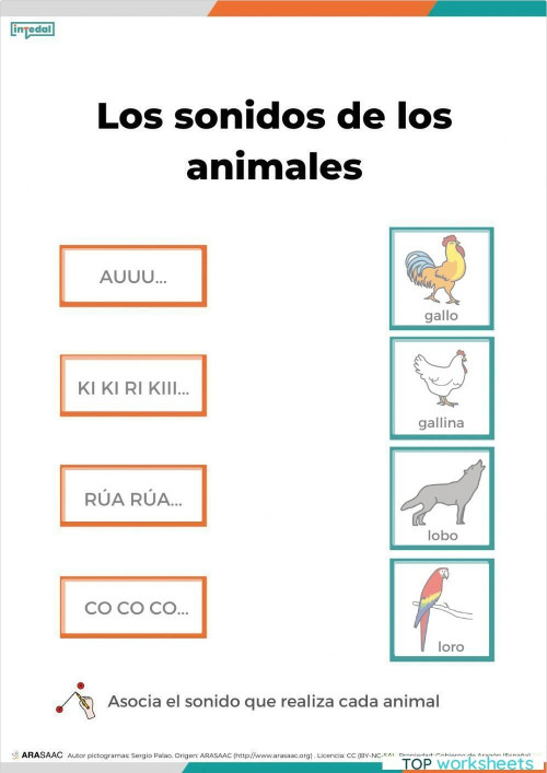 Sonidos de los animales 2. Ficha interactiva | TopWorksheets