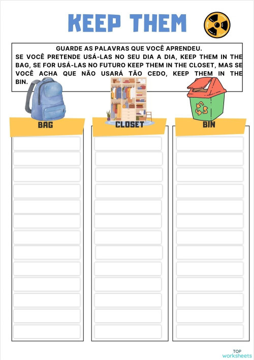 Keep Them.. Interactive worksheet | TopWorksheets