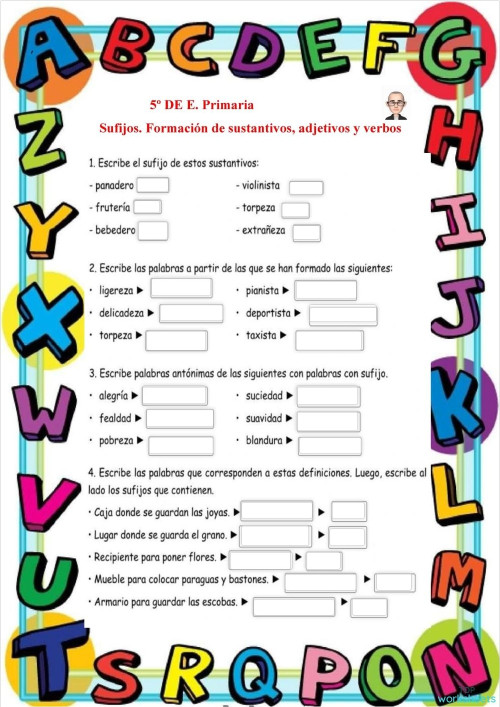 Prefijos Y Sufijos Ejercicios Para Imprimir