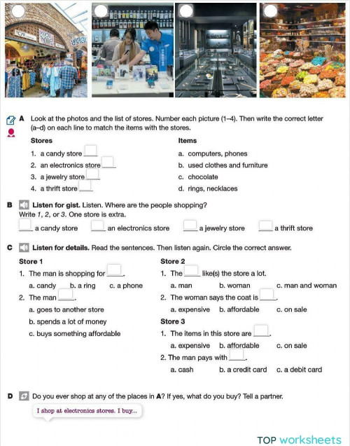 B05 unit 3 lesson b listening. Interactive worksheet | TopWorksheets