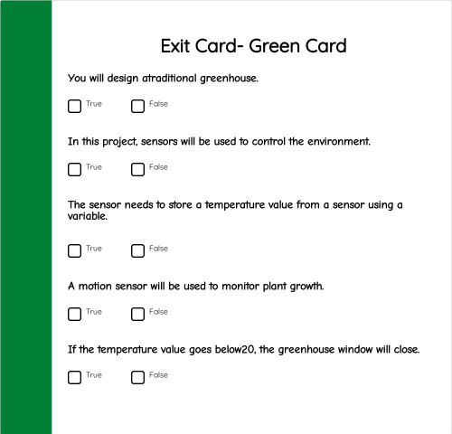 Exit Card- Green Card. Interactive worksheet | TopWorksheets