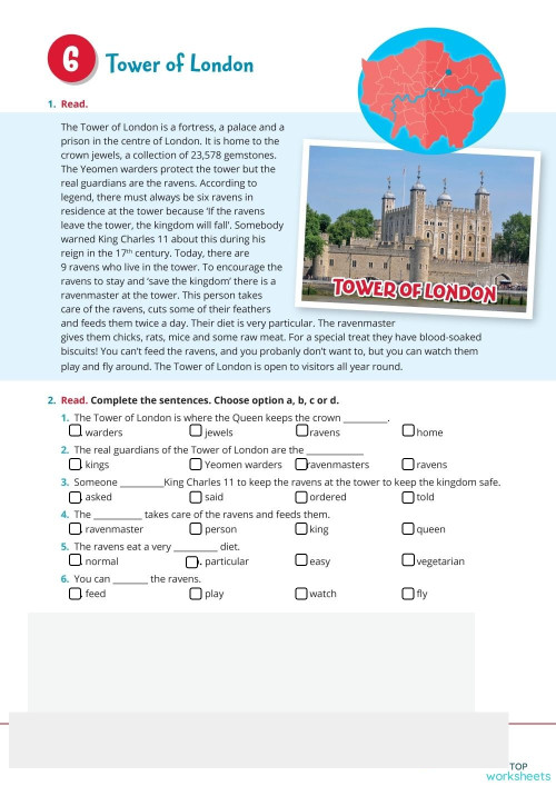 THE TOWER OF LONDON. Interactive worksheet | TopWorksheets