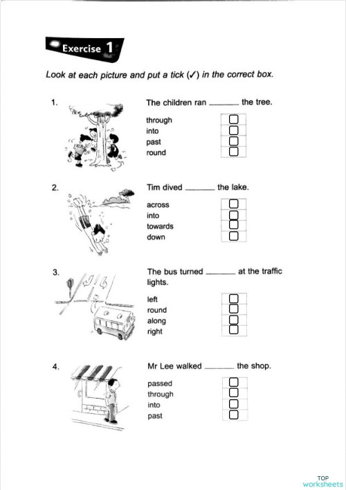 Essential vocabulary direction. Interactive worksheet | TopWorksheets