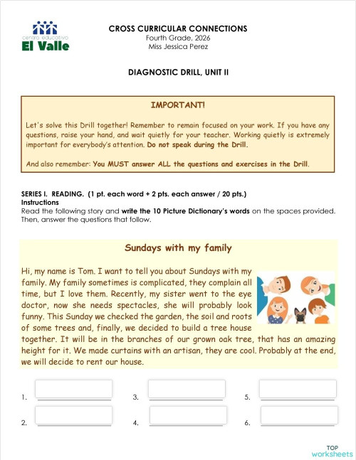 FOURTH GRADE: CROSS CURRICULAR 2. Interactive worksheet | TopWorksheets