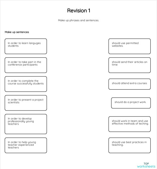 Revision 1. Interactive worksheet | TopWorksheets
