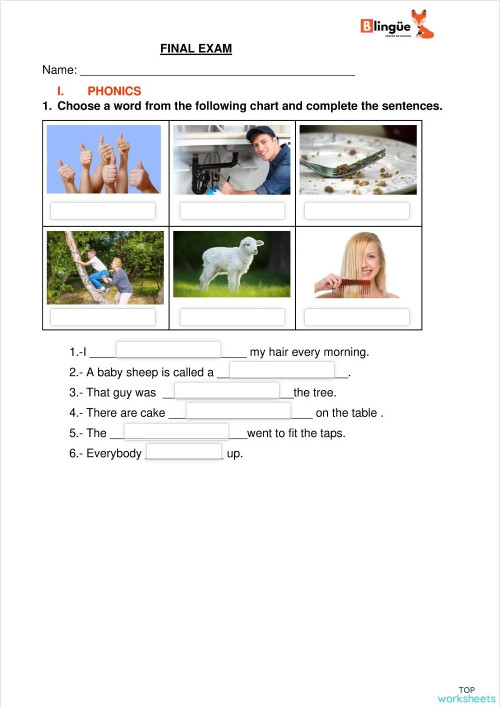 Flyers 1 final exam. Interactive worksheet | TopWorksheets