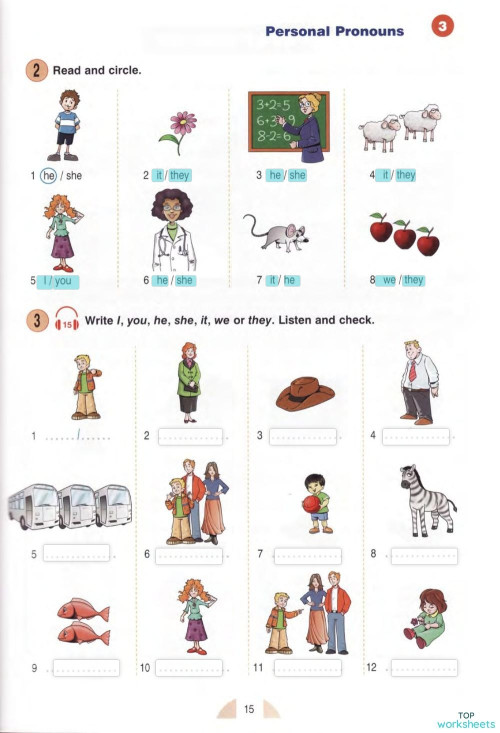 Lesson personal pronouns. Interactive worksheet | TopWorksheets