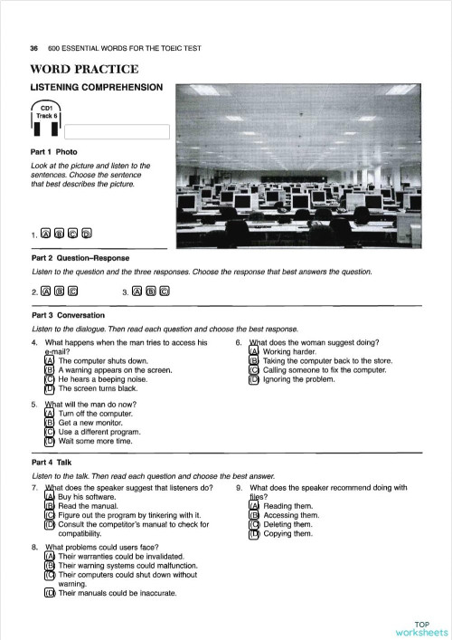 600 Essential Words for Toeic Lesson 6 - Test. Interactive worksheet ...