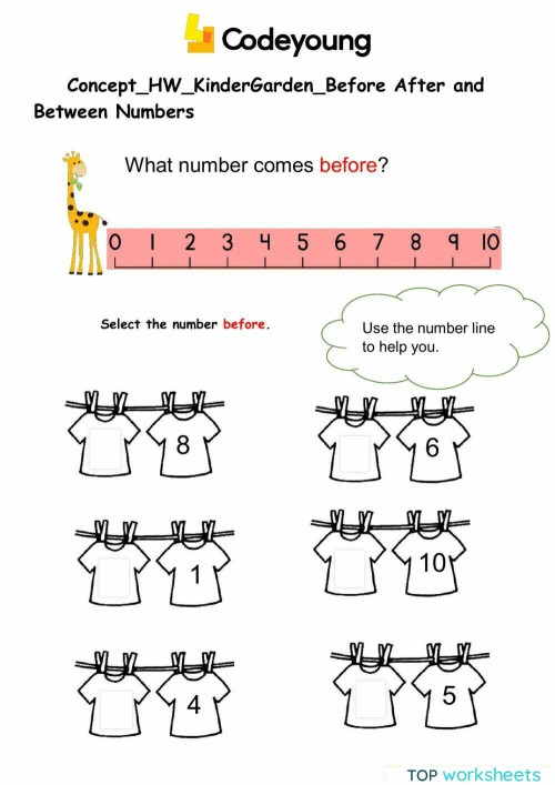 Before and after free. Interactive worksheet | TopWorksheets