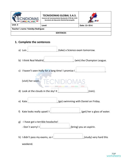Future: going to - will. Interactive worksheet | TopWorksheets