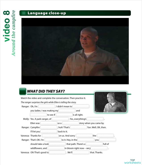 Gapped text - Form 1. Interactive worksheet | TopWorksheets