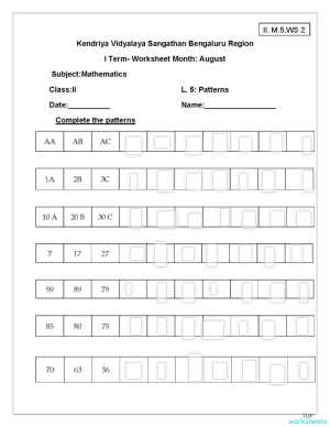 PATTERN WORKSHEET. Interactive worksheet | TopWorksheets