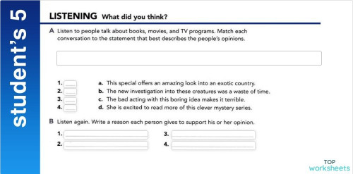 Get Smart 4 - Unit 2 - Writing Task Model Essay - Favourite Subject. Interactive worksheet ...