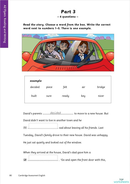 Reading comprehension A1. Interactive worksheet | TopWorksheets