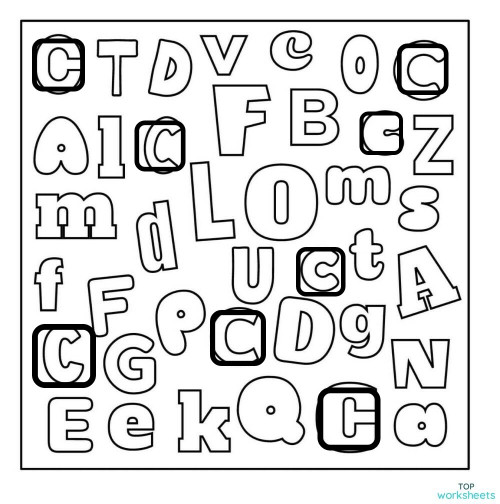 Selecciona la letra Cc. Ficha interactiva | TopWorksheets