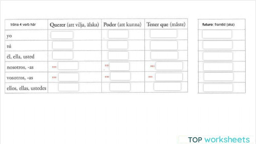 Kap 1b- querer, poder, tener que, ir a. Ficha interactiva | TopWorksheets