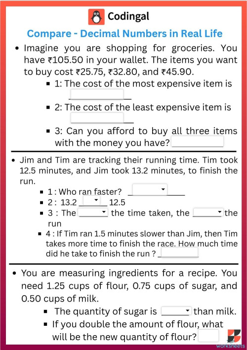 M_04M09L31_WE02_Comparing_Decimal_Numbers_6. Interactive worksheet ...