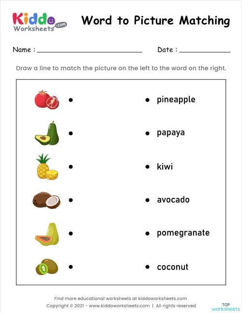 matchinggg. Interactive worksheet | TopWorksheets