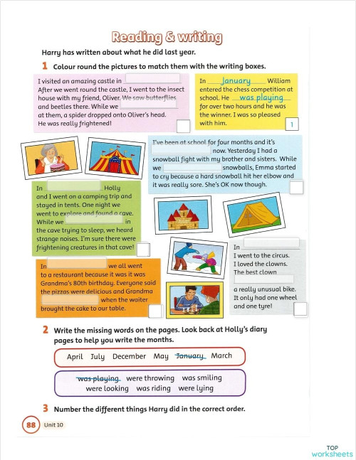 READING PRACTICE - UNIT 10. Interactive worksheet | TopWorksheets