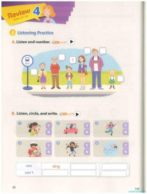 Listen up 1: Review 4- Unit 13-16. Interactive worksheet | TopWorksheets