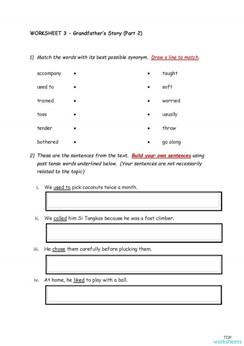 Eng Y5W4T3 - Vocabulary & Building Sentences. Interactive worksheet ...