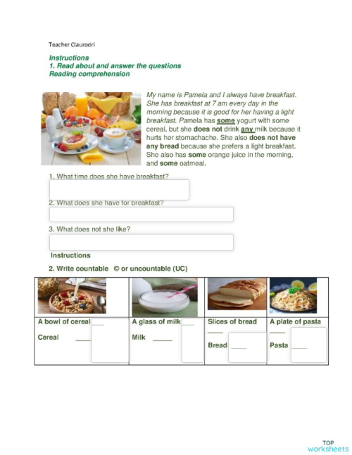 Food: Likes and dislikes. Interactive worksheet | TopWorksheets