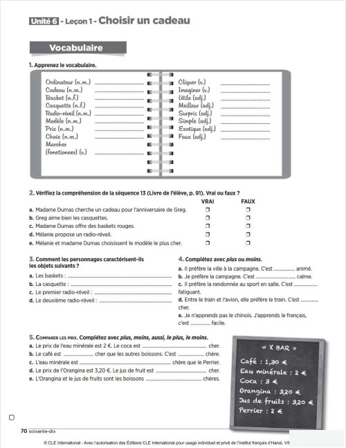 unité 6- faire des achats. Fiche interactive | TopWorksheets