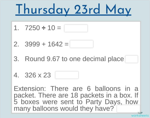 Math: interactive worksheets and online exercises | TopWorksheets