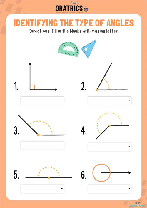 Identifying the Angles. Interactive worksheet | TopWorksheets