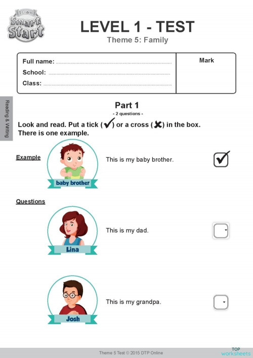 1A unit 5 reading and writing. Interactive worksheet | TopWorksheets