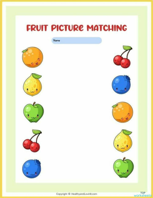 matching fruits. Interactive worksheet | TopWorksheets