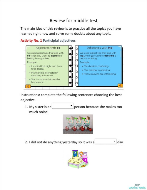 Review for middle test intermediate 1. Interactive worksheet ...