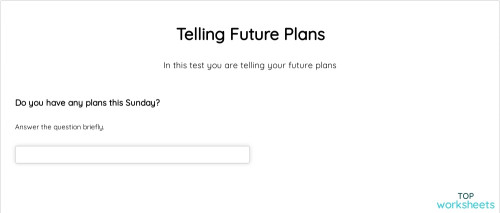 Telling Future Plans. Interactive worksheet | TopWorksheets