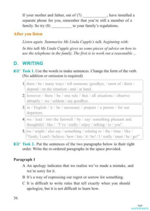 Unit 3 - Writing. Interactive worksheet | TopWorksheets