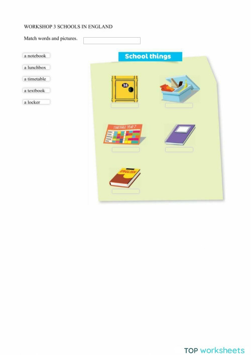 Workshop3 schools in england. Interactive worksheet | TopWorksheets