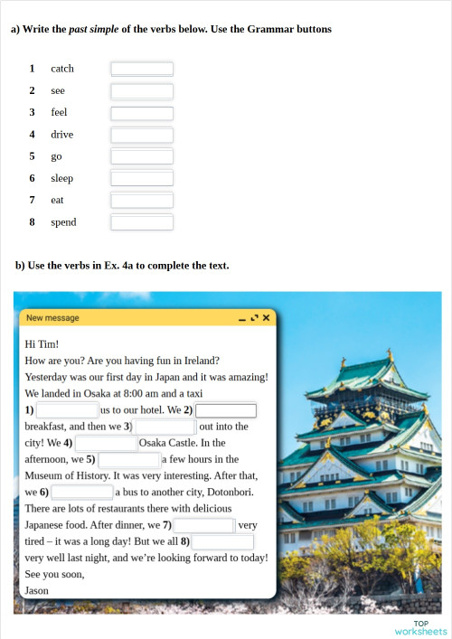 Past Simple Tense A2. Interactive worksheet | TopWorksheets