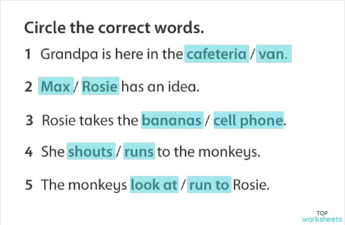 Monkeys in school part 7. Interactive worksheet | TopWorksheets